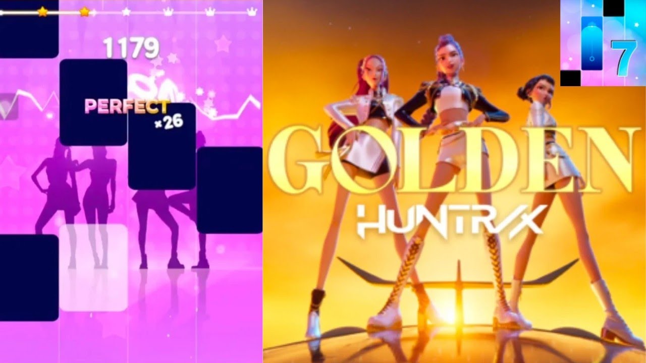 HUNTR/X - Golden (Lyrics) in Piano Tiles 7 | KPop Demon Hunters 