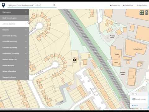 Searching for addresses, planning application numbers and map layers