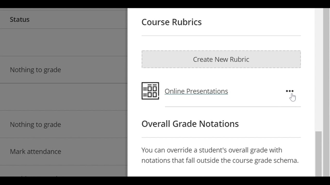 Blackboard training: Grading rubrics