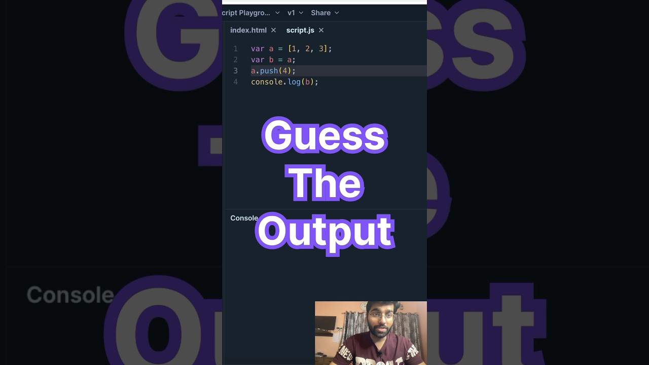 Javascript Output based questions #shorts #javascript #react #frontendinterview