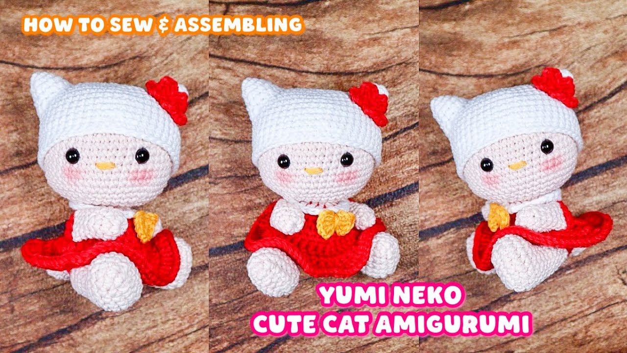 How To Sew & Assembling Yumi Neko The Cat Doll Amigurumi Crochet Doll Tutorial