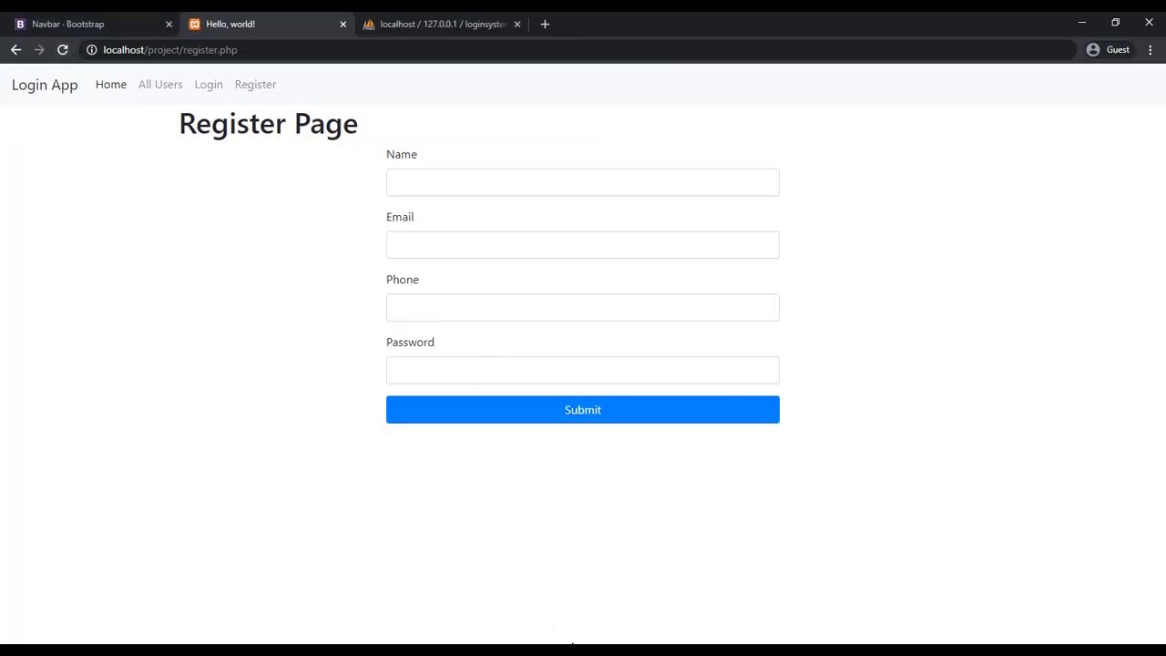 User Registration System Using PHP And MySQL Database | PHP MySQL Tutorial | For Beginners - PART 1