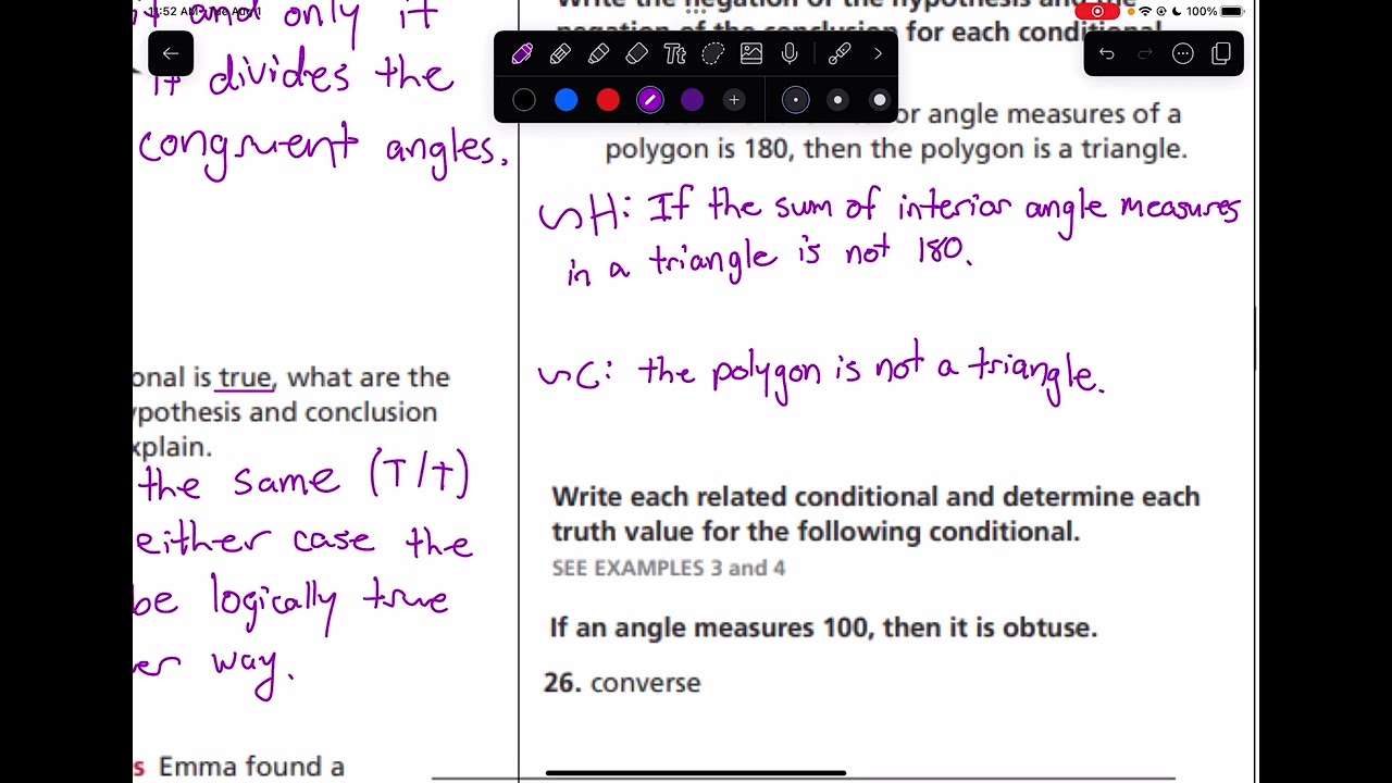 Honors Geometry 1-5 Worksheet Key Video