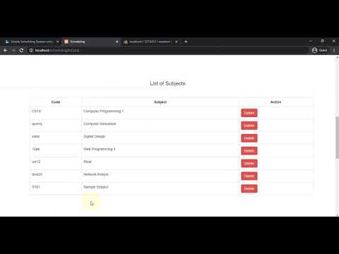 Simple Scheduling System using PHP/MySQLi DEMO