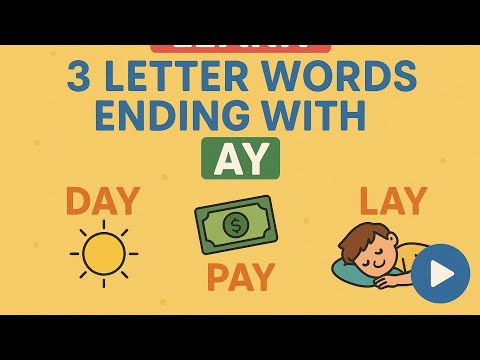 Three letter words ending with 'ay'| Phonics| Learning English|Reading guide for beginners| Activity