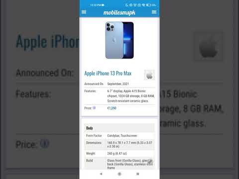 Apple iPhone 13 Pro Max Specs