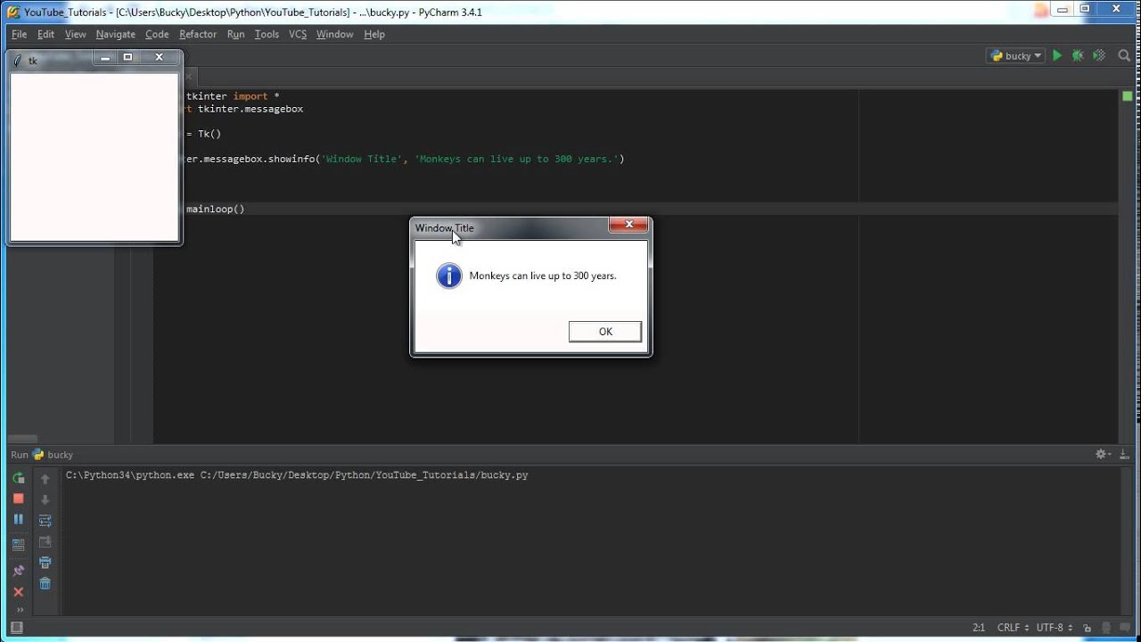 Python GUI with Tkinter - 12 - Messagebox