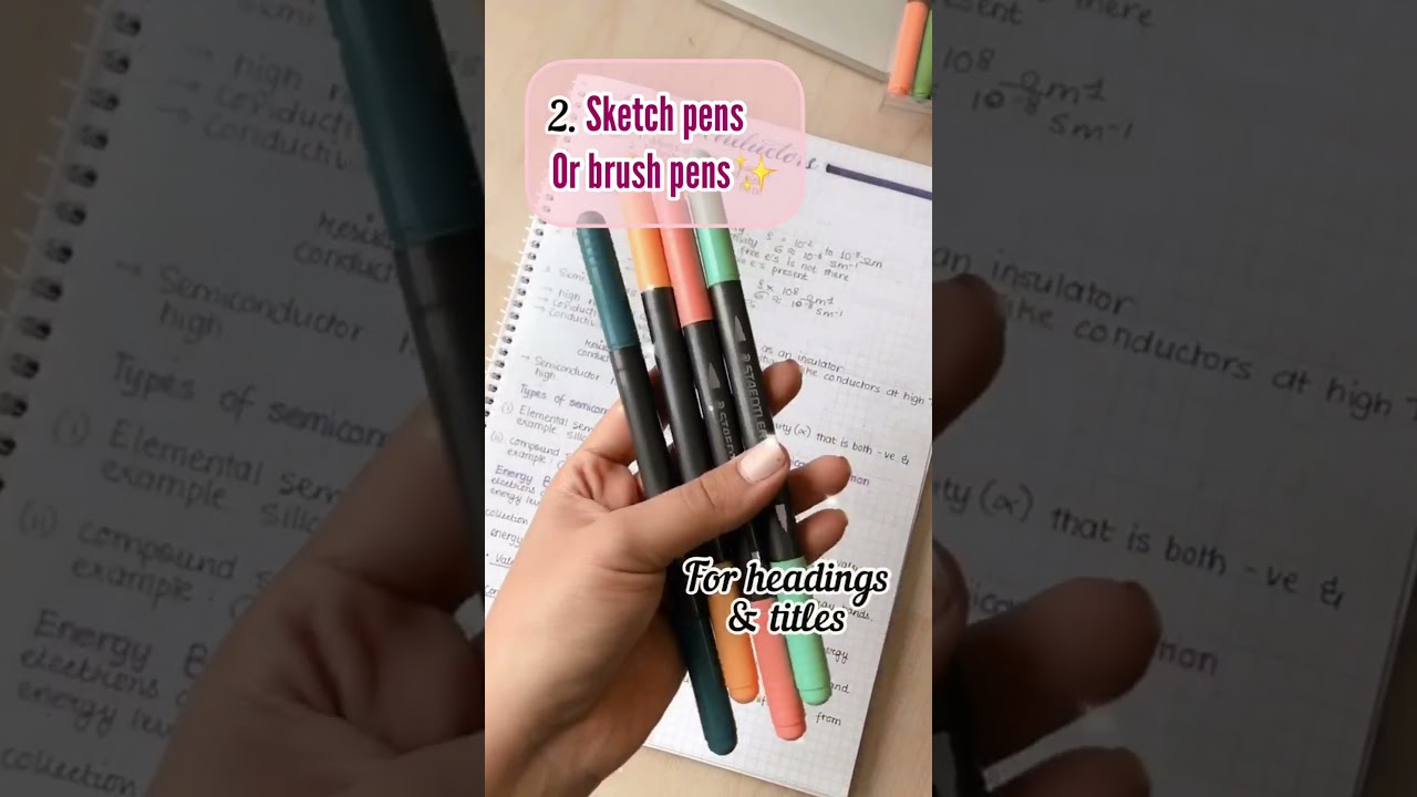 Note taking essentials aesthetic notes 💖 #shorts #shortvideo #aesthetic #study #aestheticnotes