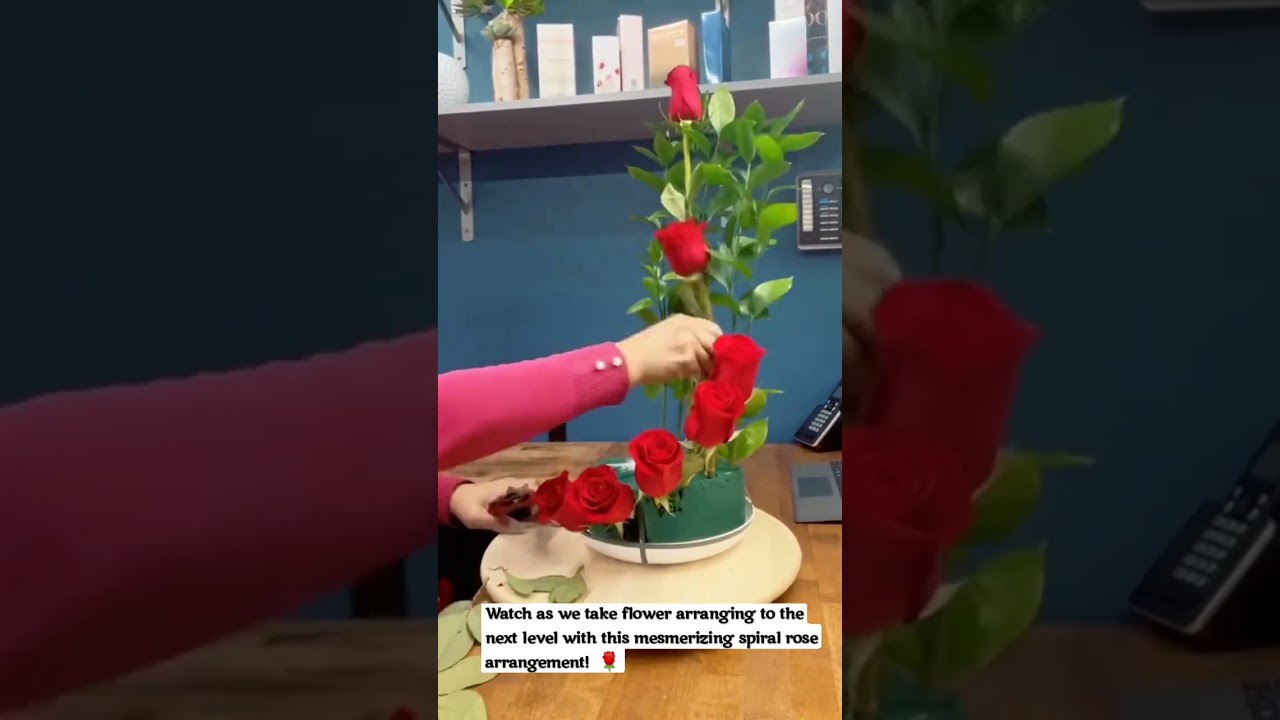 rose flower arrangement!🌹   #flowerarrangement #roselove #shorts #floraldesign