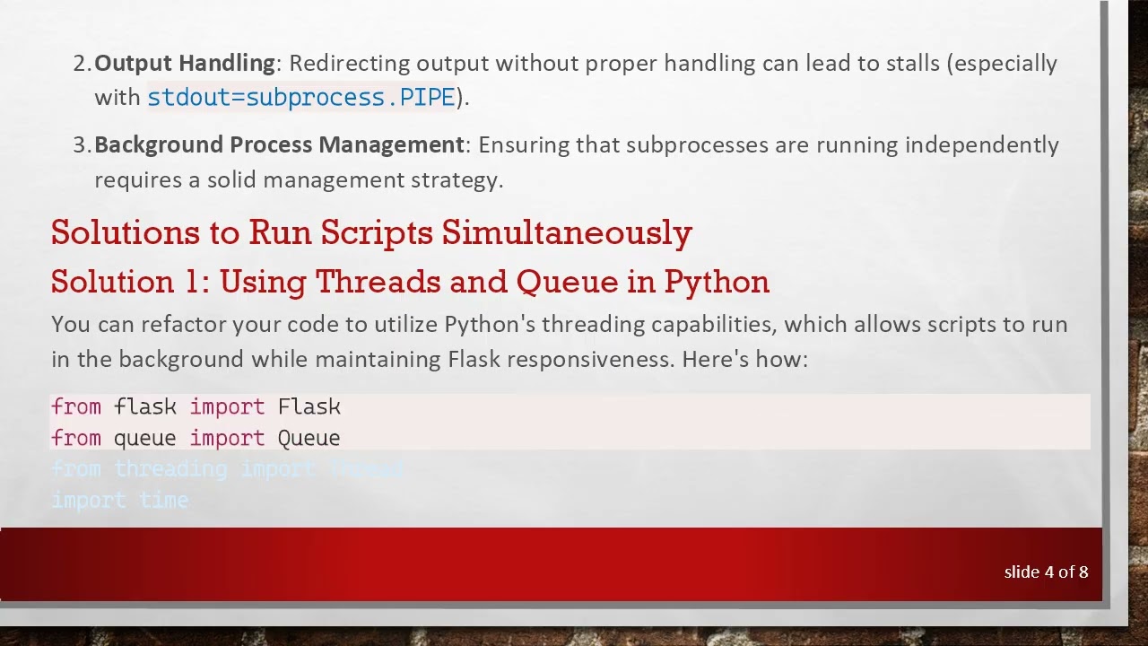 How to Efficiently Run Multiple Python Scripts with subprocess.Popen and Flask