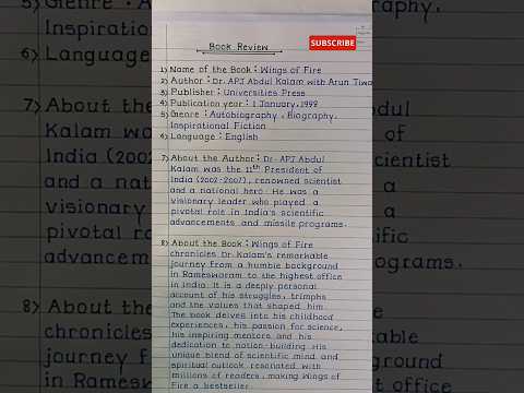 Book Review: Wings Of Fire ????| Book Review Writing class 12 in english| #shorts #wingsoffire #viral