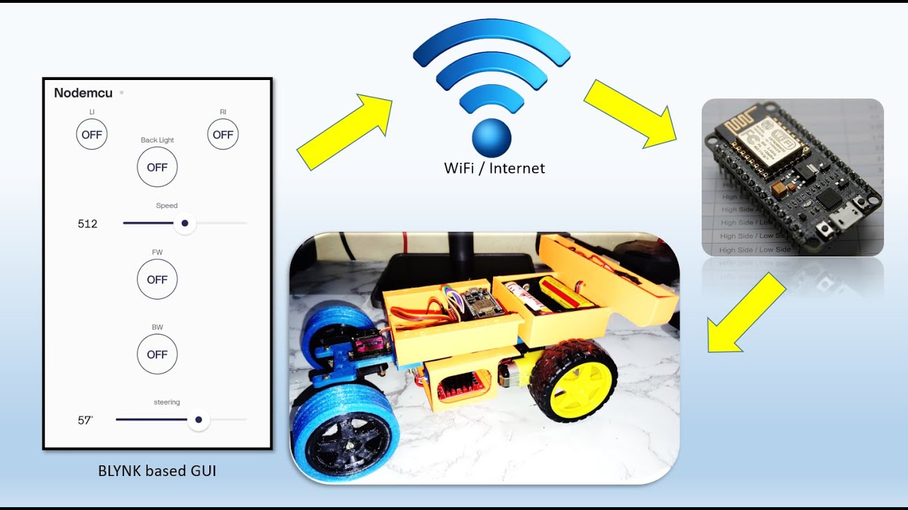How to Make Wifi Controlled Car Using NodeMCU and Blynk App | 3D Printed WiFi RC Car