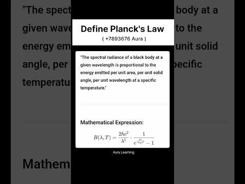 Define Planck's Law