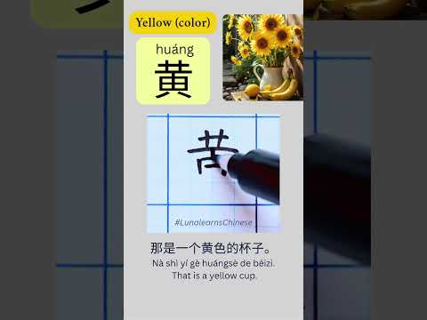 黄 Huáng [Yellow] - Chinese character stroke | Pinyin | Pronunciation