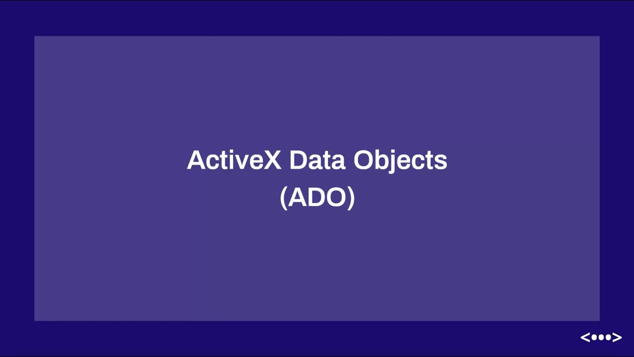 ActiveX Data Objects (ADO) - Cyberiom
