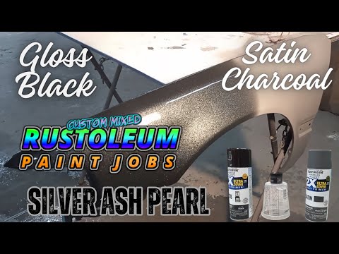 RUSTOLEUM BLACK AND CHARCOAL GRAY PAINT JOB WITH A SILVER ASH PEARL!!!