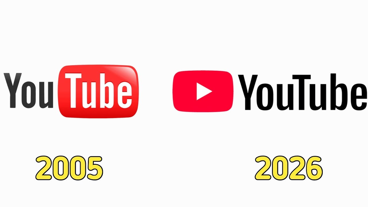 Evolution of Youtube Logo [2005 - 2026]