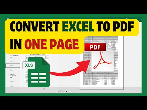 How To Convert Excel To Pdf In One Page