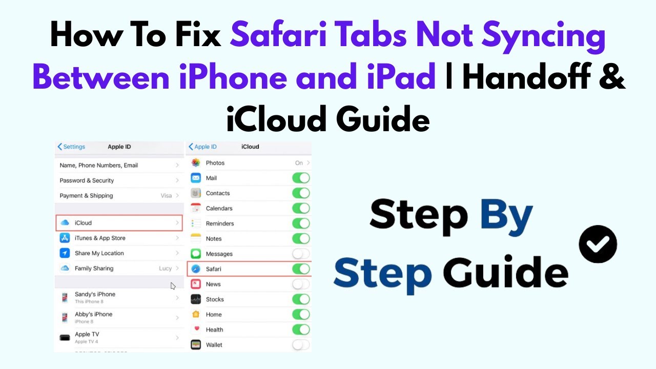 How To Fix Safari Tabs Not Syncing Between iPhone and iPad | Handoff & iCloud Guide
