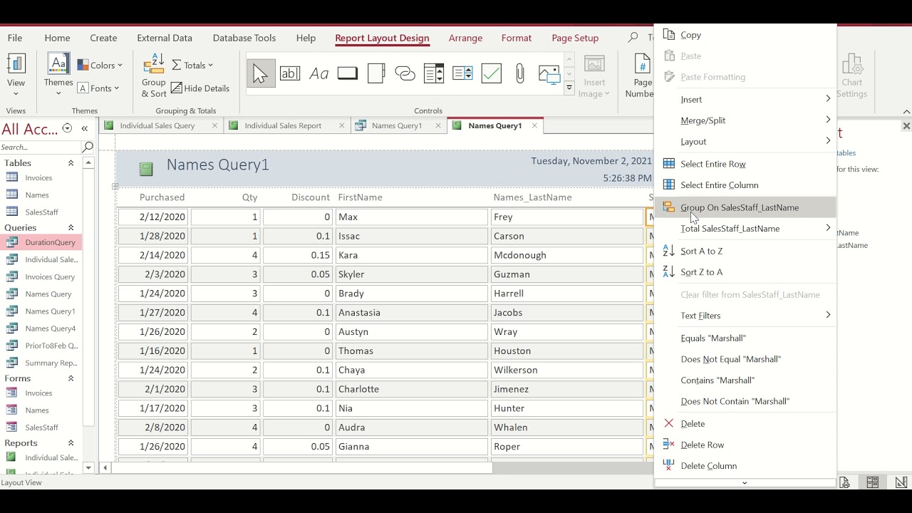 Access Assignment 1 Step 8