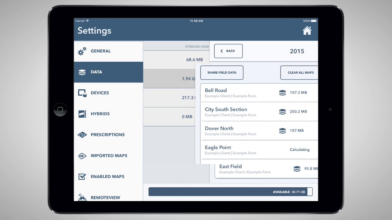 Managing Storage in the Climate FieldView Cab App