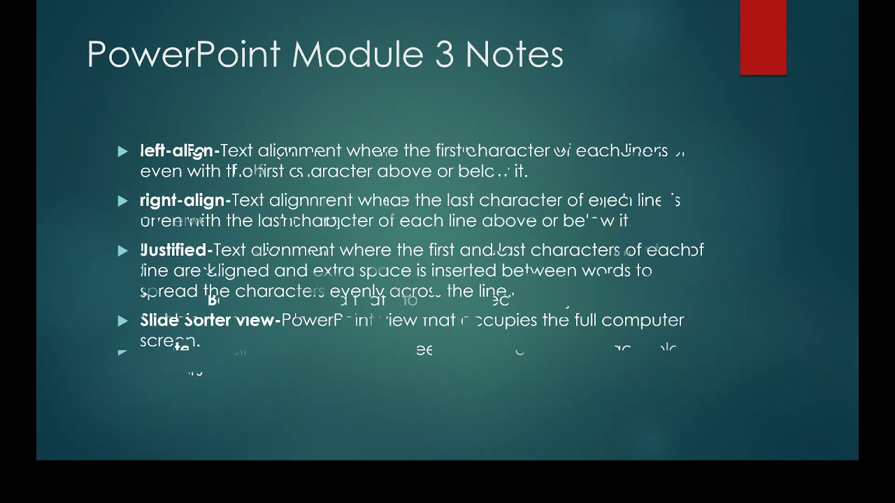 PowerPoint Module 3 Notes
