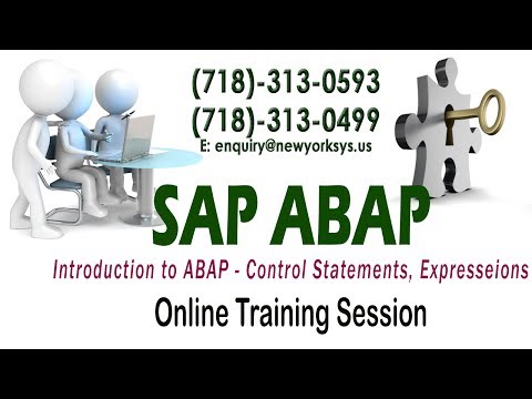 SAP ABAP ECC 6.0 - Online Training | Introduction to ABAP | Control Statements and Expressions
