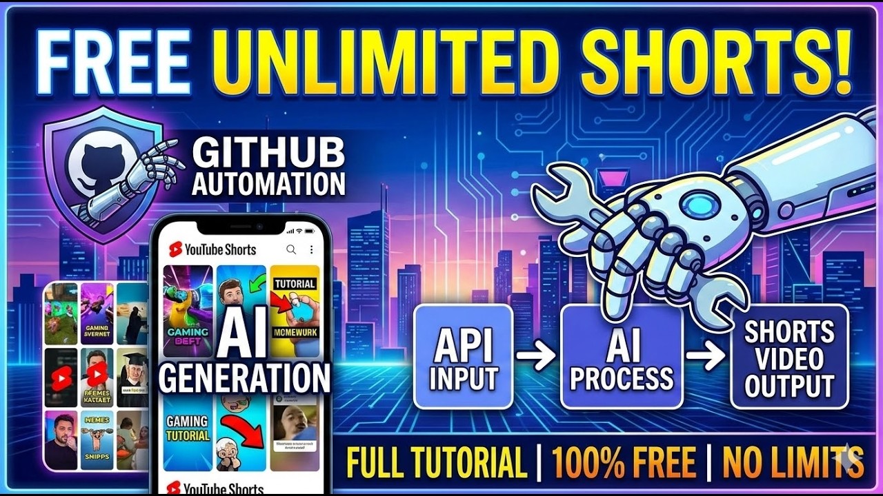 GitHub Automation for Shorts Generation for Free - Unlimited
