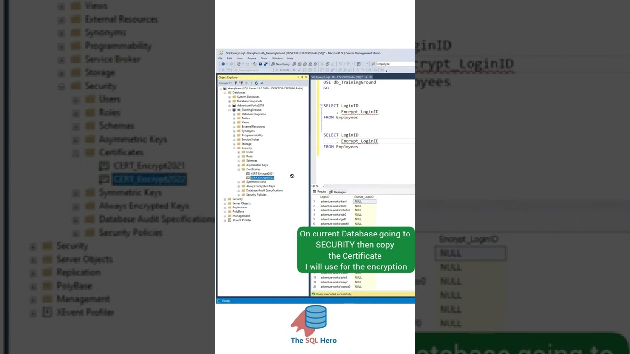 Encrypt your data!!! #sql #sqlserver #database #dba #data #dataengineering #dataanalytics #dev