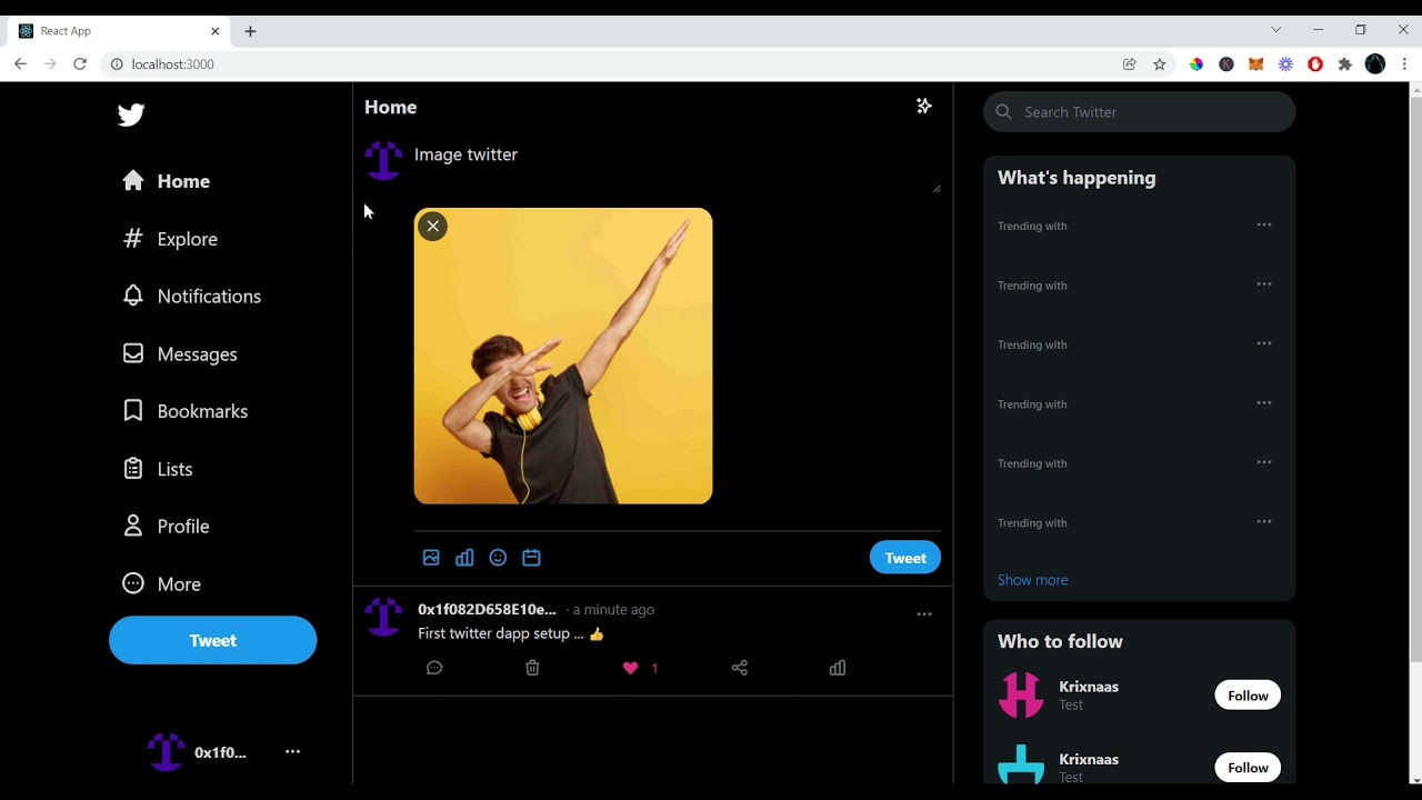 Mastering Twitter Dapp with Solidity, IPFS, ReactJS, and Tailwind 3.0