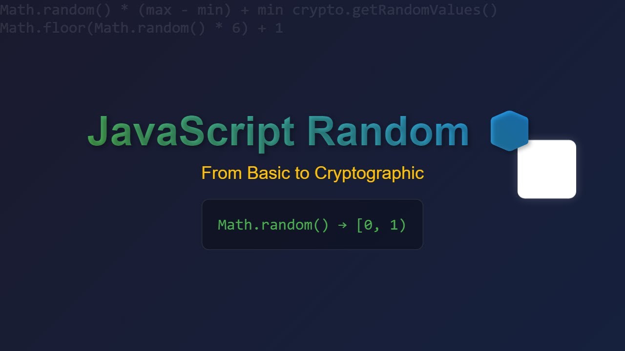 JavaScript Random Numbers: Math.random(), Crypto API & Practical Uses 🎲