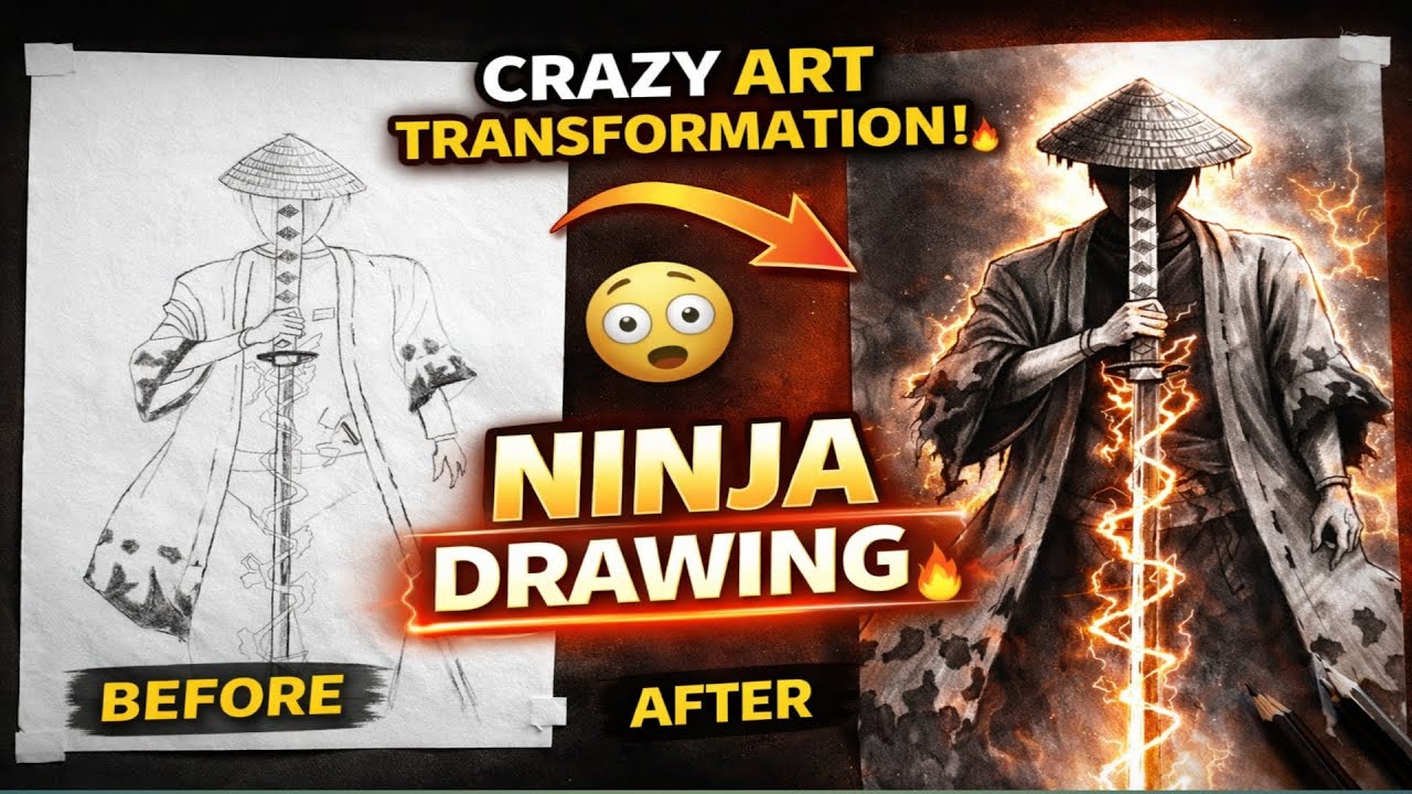 From Sketch to MASTERPIECE 😱 | Ninja Drawing Transformation