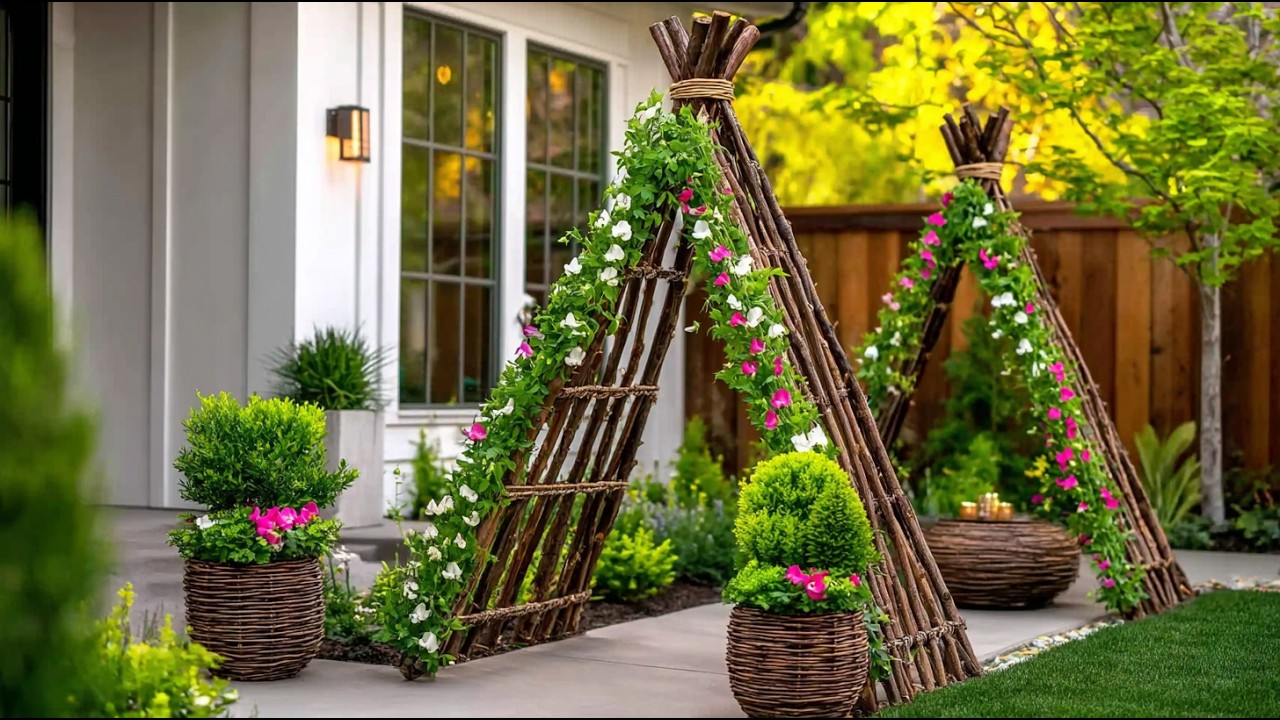 🌸 10 Romantic Natural Twig Trellis Ideas for Climbing Sweet Pea Flowers