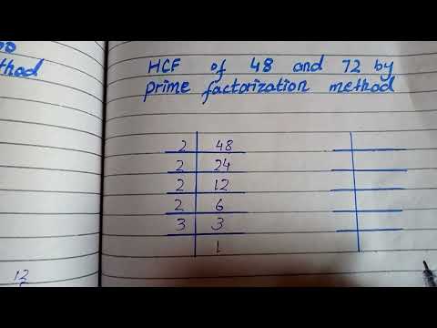 HCF by prime factorisation method| HCF of 48 and 72 by prime factorization method