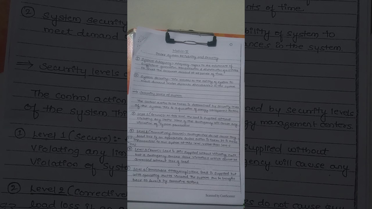 Module 5 Power system Reliability & security