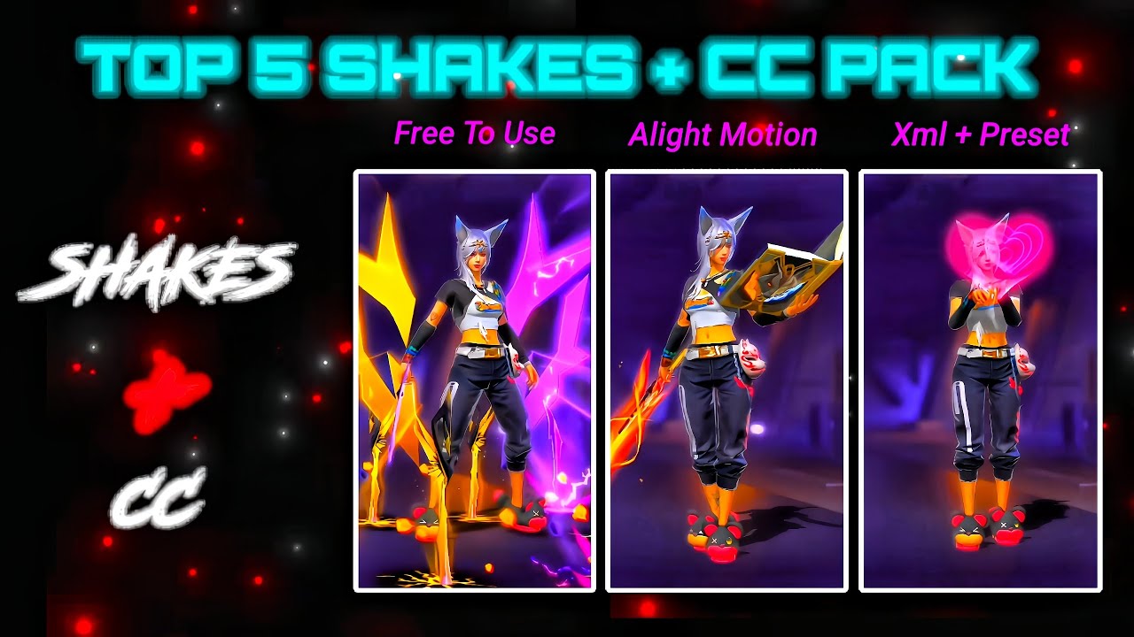 TOP 5 SHAKES + CC XML PRESET'S🦋|| 4K QUALITY SHAKES PACK ❤️ CC FOR ALIGHT MOTION - @Sana_Edits777