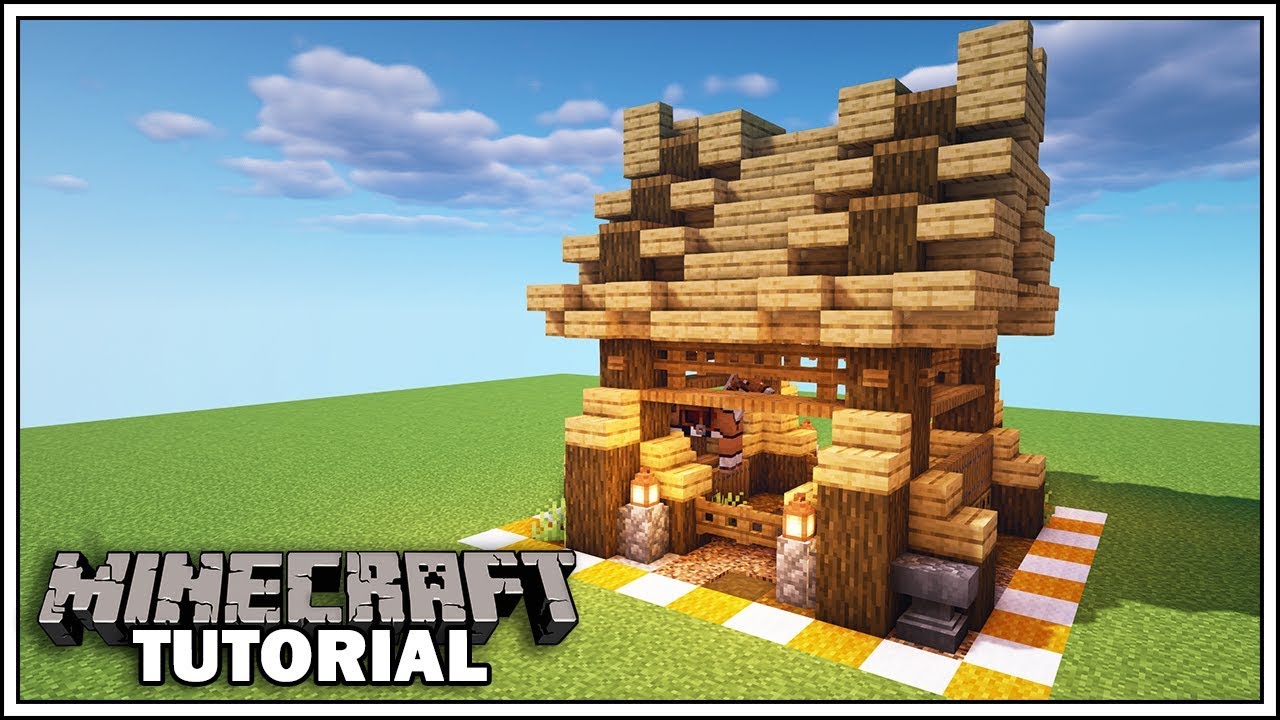 Minecraft 8x8 Horse Stable Tutorial [How to Build]