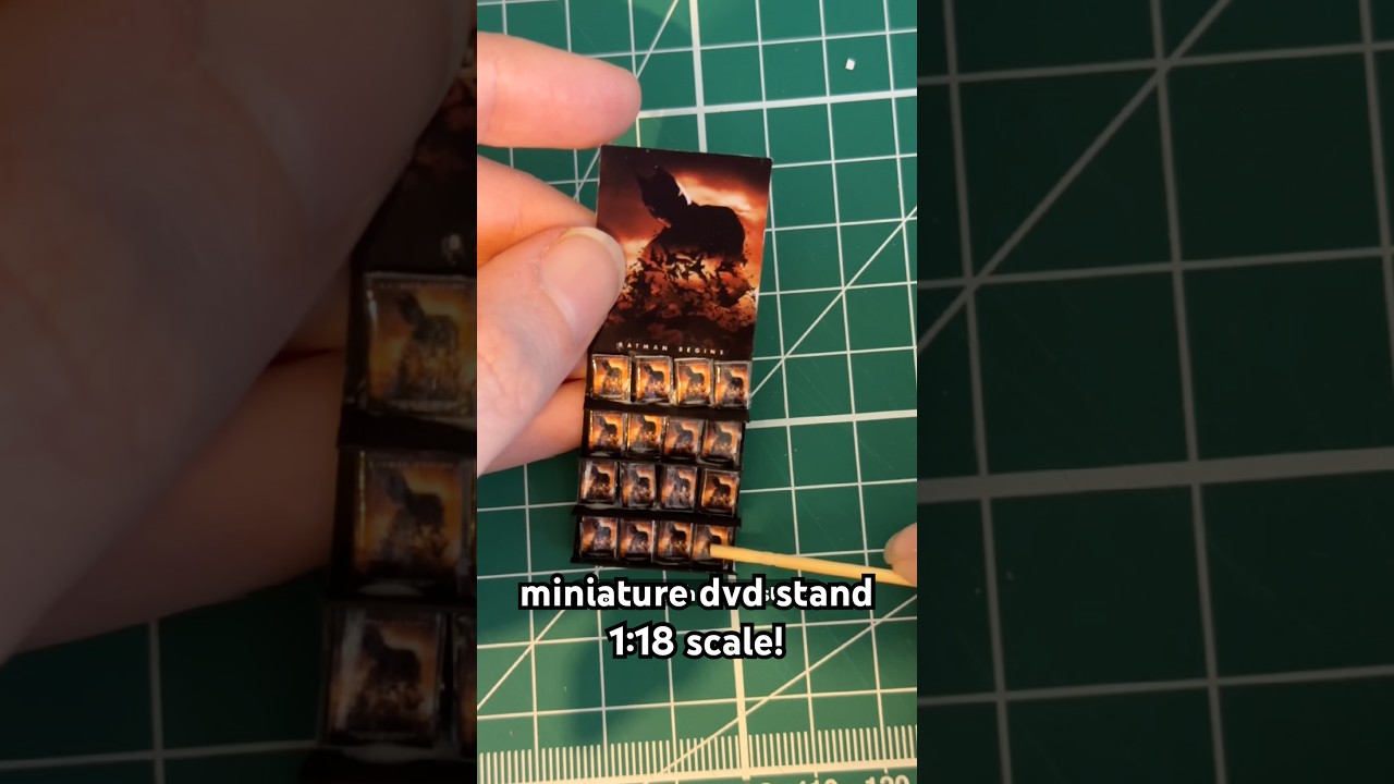 Making a miniature dvd stand for my tiny video store #miniature #mini #miniatures #craft #diy