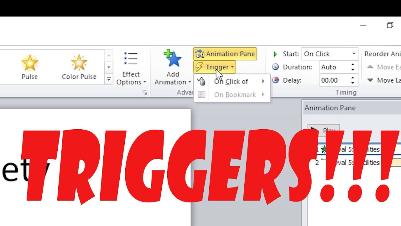 PowerPoint 2010 - Using Triggers