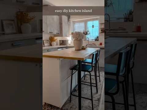 Easy DIY kitchen island #ikeahack #ikeahacks #kallax #easydiy #kitchenisland