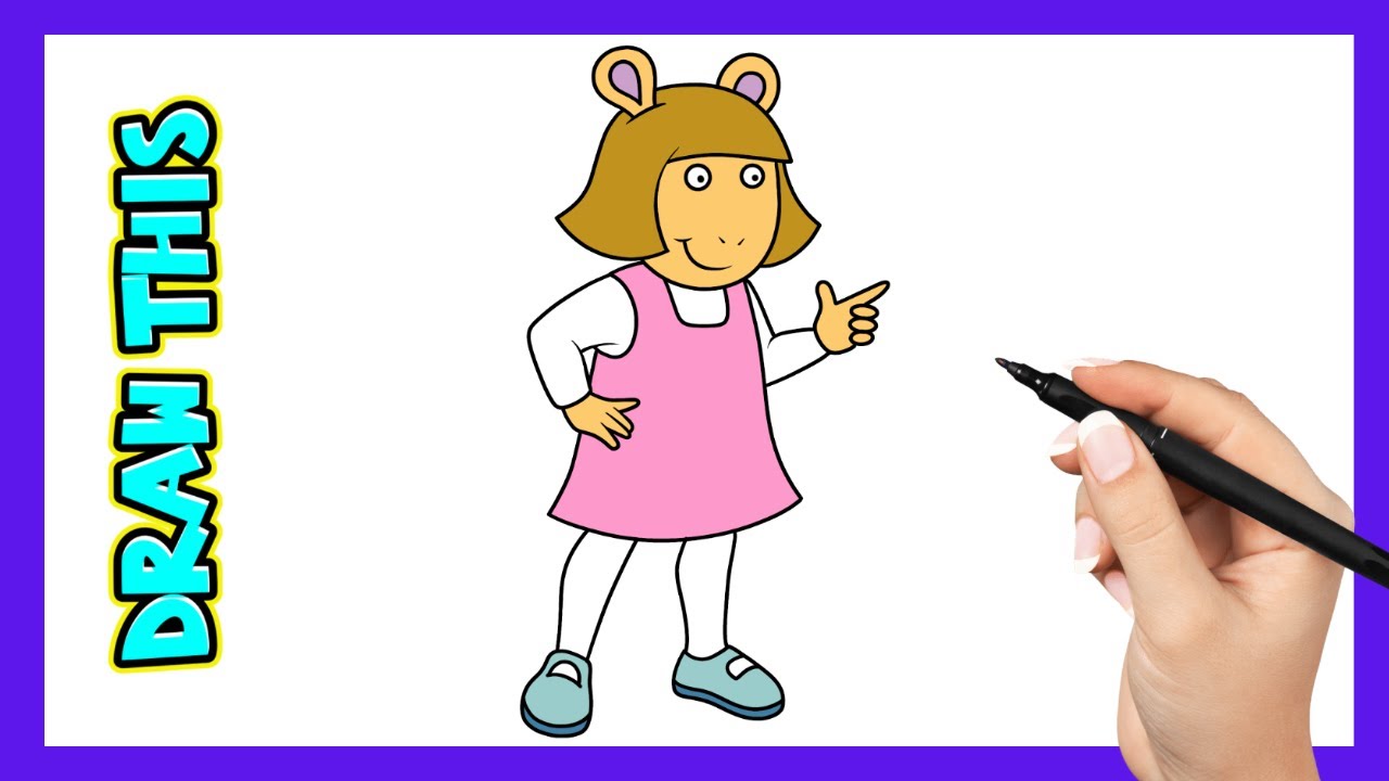 How to draw D.W.Read from Arthur - quickest picture