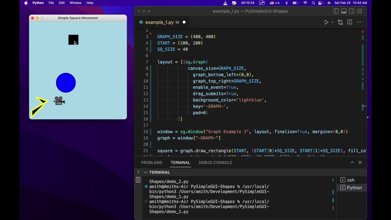 PySimpleGUI - Drawing Shapes