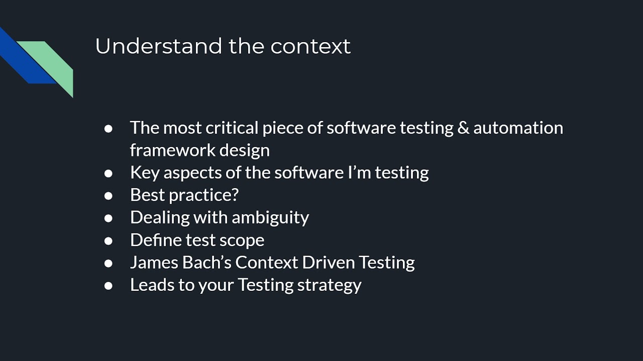 Software Testing interview 2. Understanding the context
