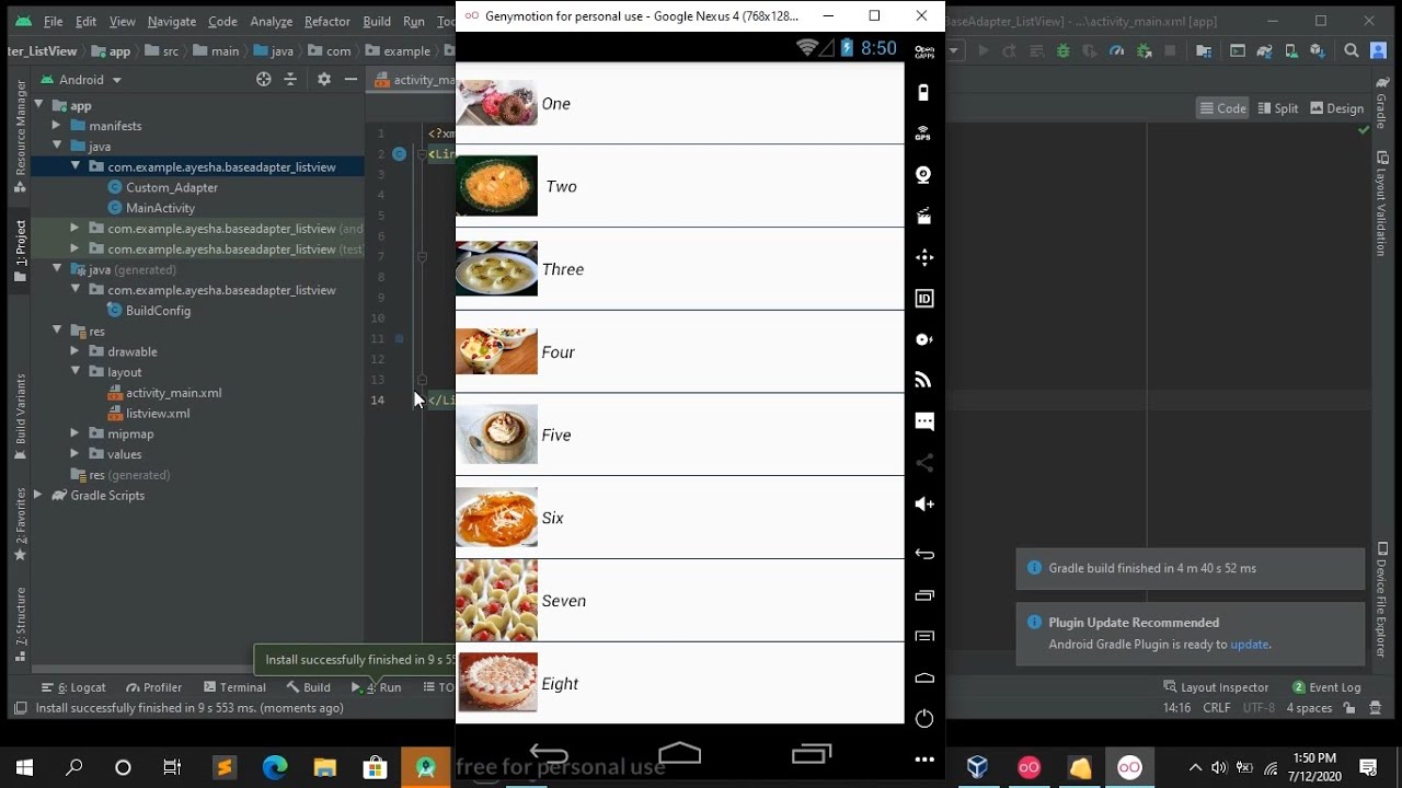 BaseAdapter with ListView In Android | FreeTechPort