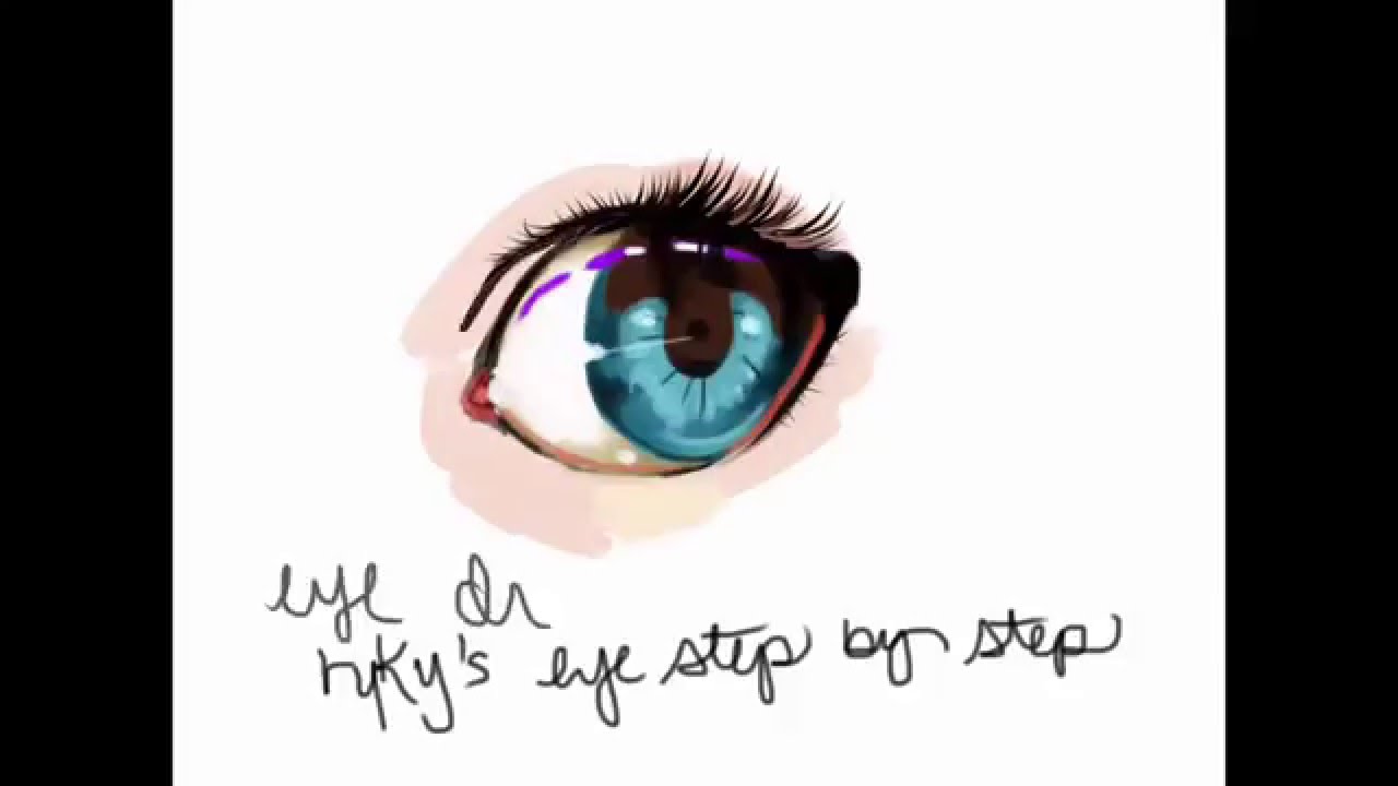 Procreate digital painting using ryky's step by step eye tutorial