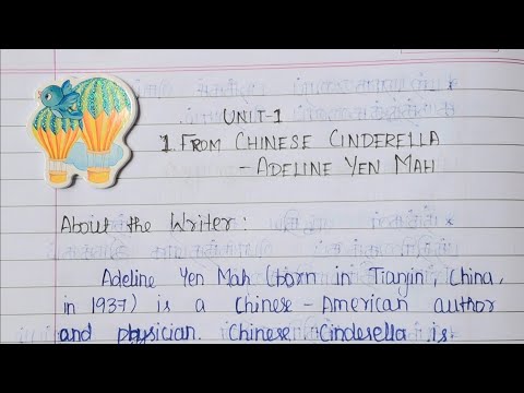 From Chinese Cinderella by Adeline Yen Mah | general english- 4 | UG - 2 | unit -1