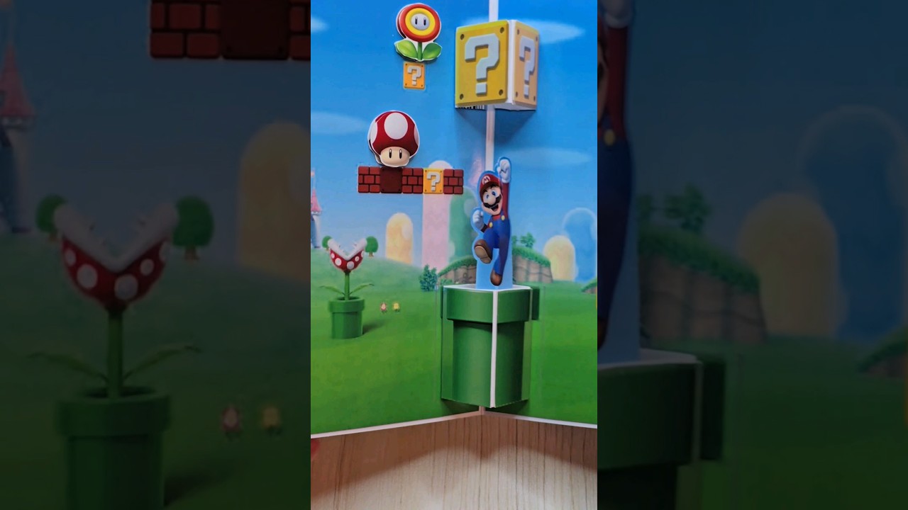 Pop Up Card Idea Free Printable Super Mario #shorts #popupcard #birthdaycard