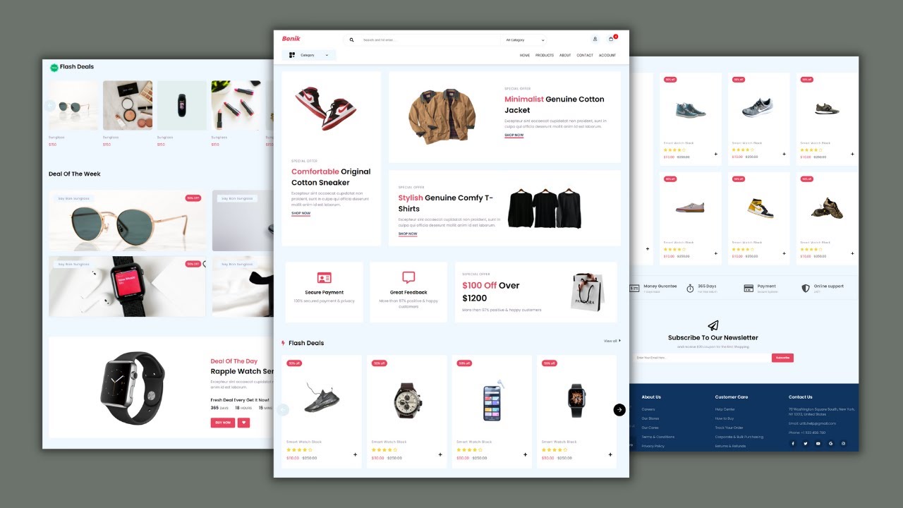 Build A Product Page/Website With Slider Using HTML CSS  & JavaScript