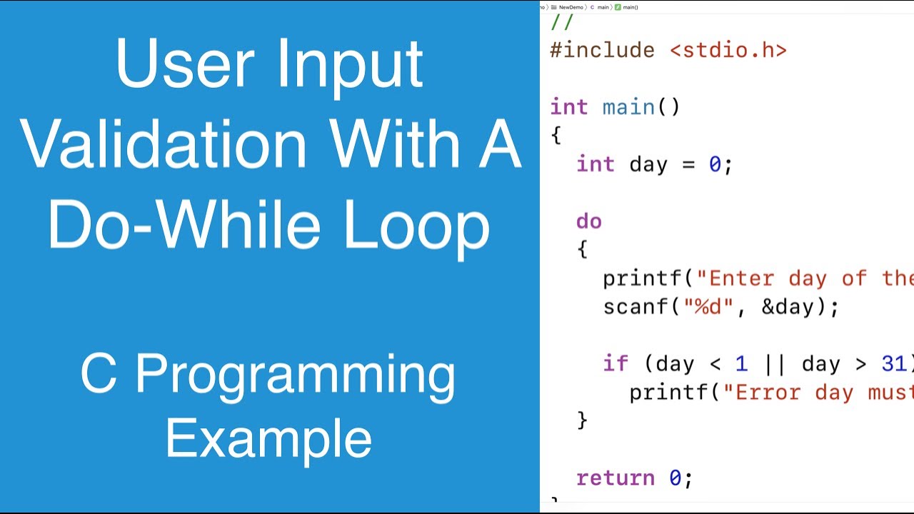 User Input Validation With A Do-While Loop | C Programming Example