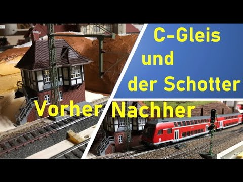 Modellbahn H0 - C-Gleis und der Schotter - wie ich meine Gleise geschottert habe